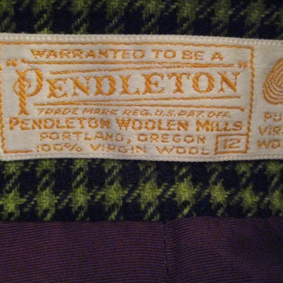 Pendleton | Other | Rare 95s Pendelton Wool Green Navy Blue Houndstooth Jacketmini Skirt Suit ...